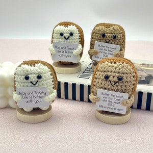 Handmade Crocheted Bread Pendants,white Toast Woven Pendants,knitted ...