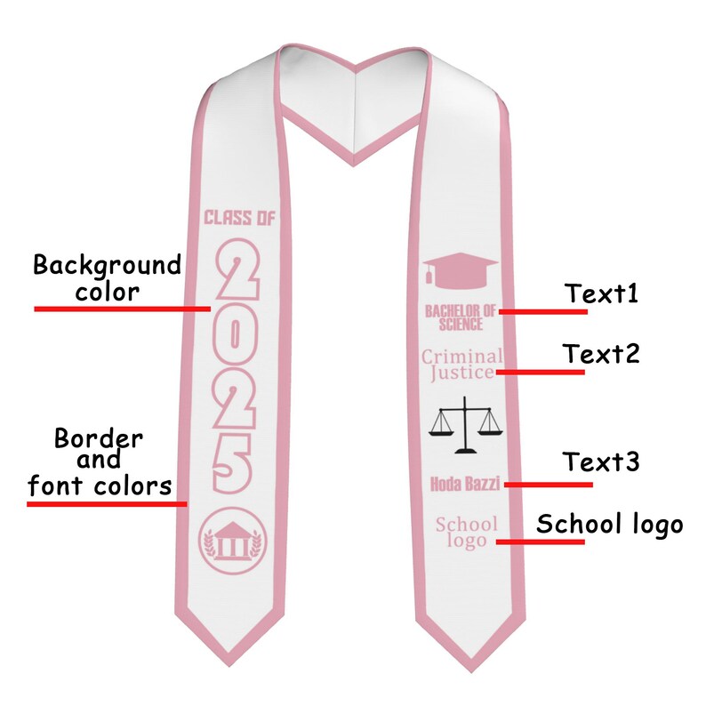 Custom Jurisprudence Graduation Stole,personalized Class of 2025 Grad ...