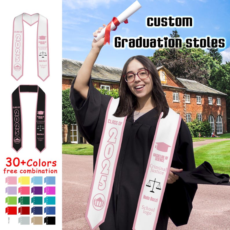 Custom Jurisprudence Graduation Stole,personalized Class of 2025 Grad ...
