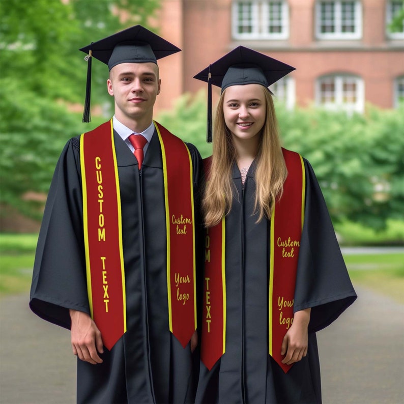 Custom Graduation Stole,custom Scool Logo Grad Stole,custom 2024 ...