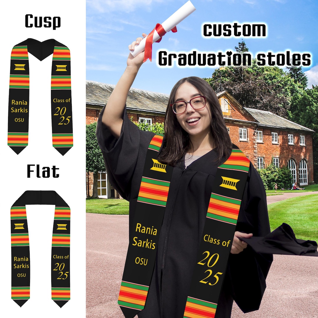 Custom Kente Class of 2025 Stole,peronalized Graduation Stole,custom ...