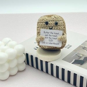 Handmade Crocheted Bread Pendants,white Toast Woven Pendants,knitted ...