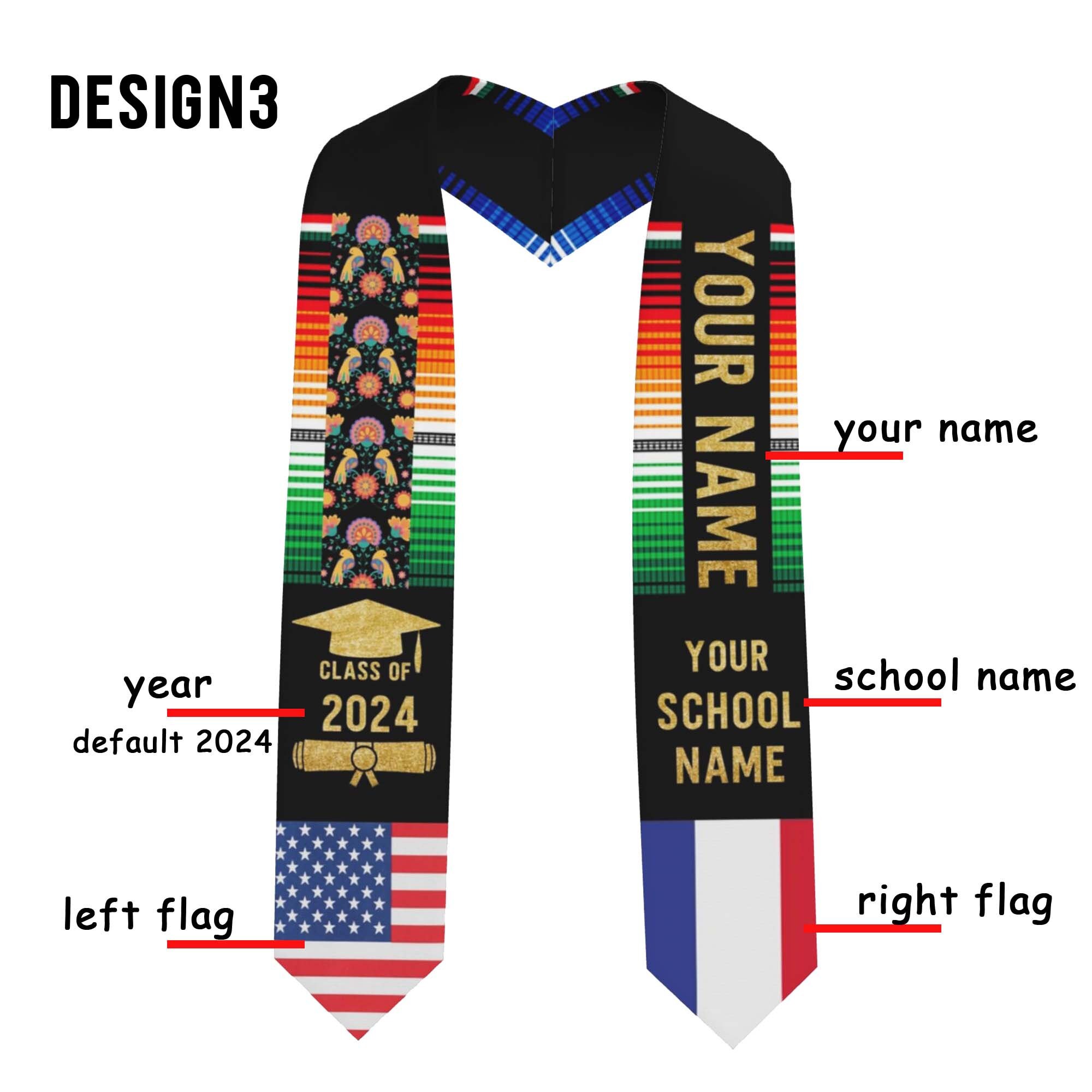 Custom Graduation Sash,mexican Graduation Sash,custom Graduation Stole ...