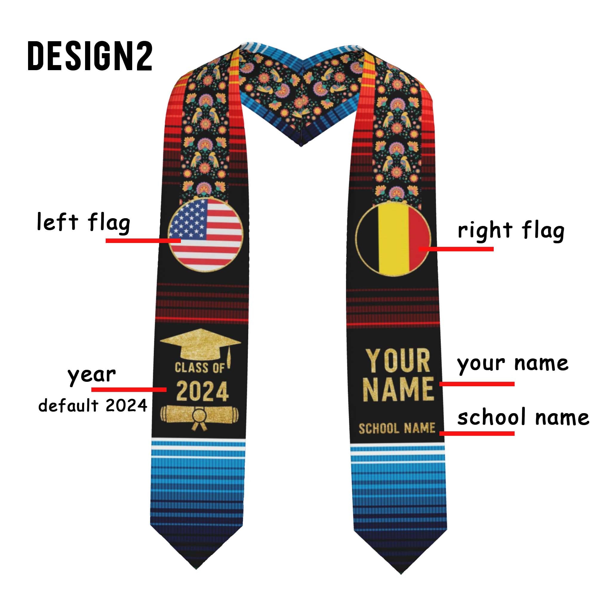 Custom Graduation Sash,mexican Graduation Sash,custom Graduation Stole ...