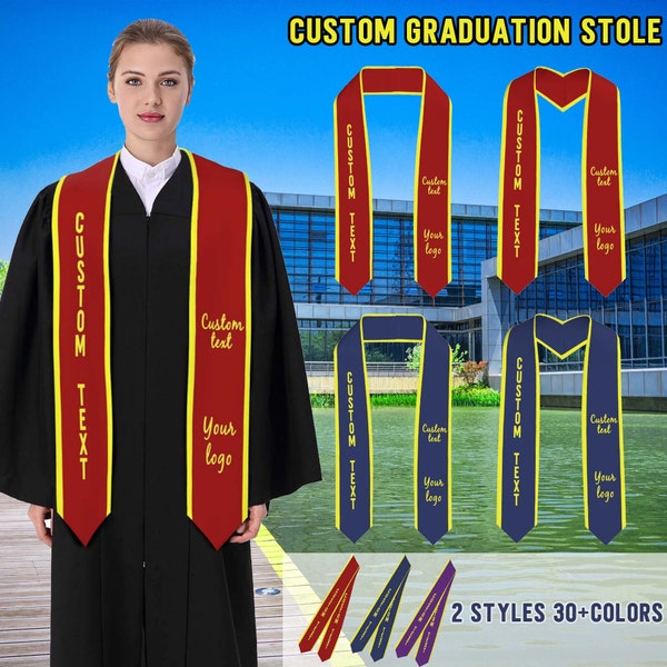 Graduation Stole Custom Logo - Etsy