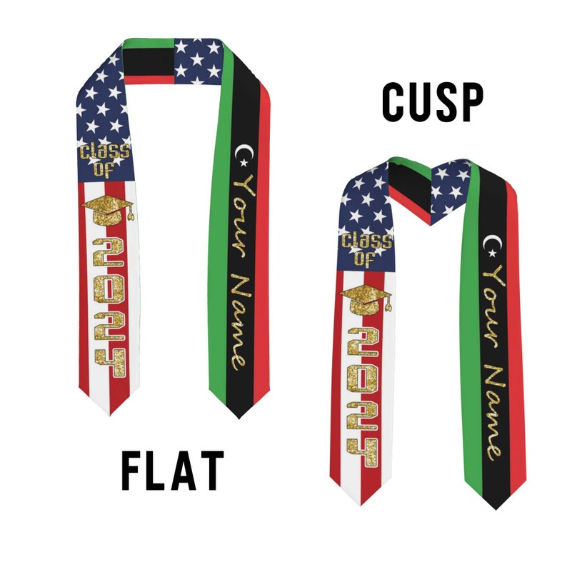 Custom Flag Graduation Stole,custom Graduate Sash With Name,custom Gifts for Grad,custom Class ...