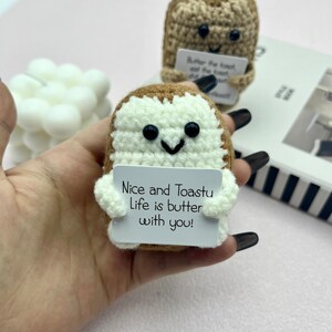 Handmade Crocheted Bread Pendants,white Toast Woven Pendants,knitted ...