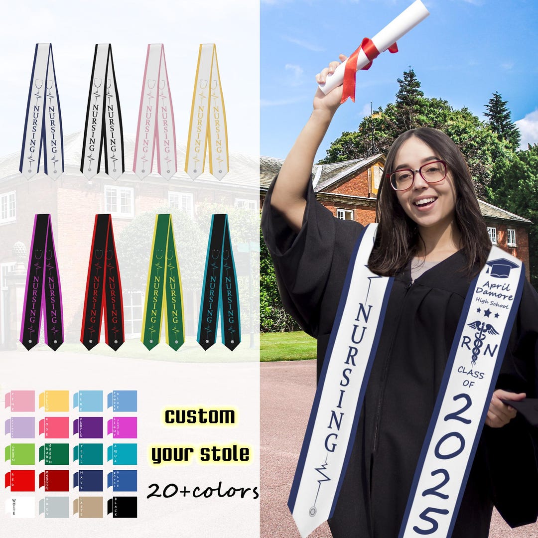 Custom RN Nursing Graduation Stole,personalized Class of 2025 ,custom ...