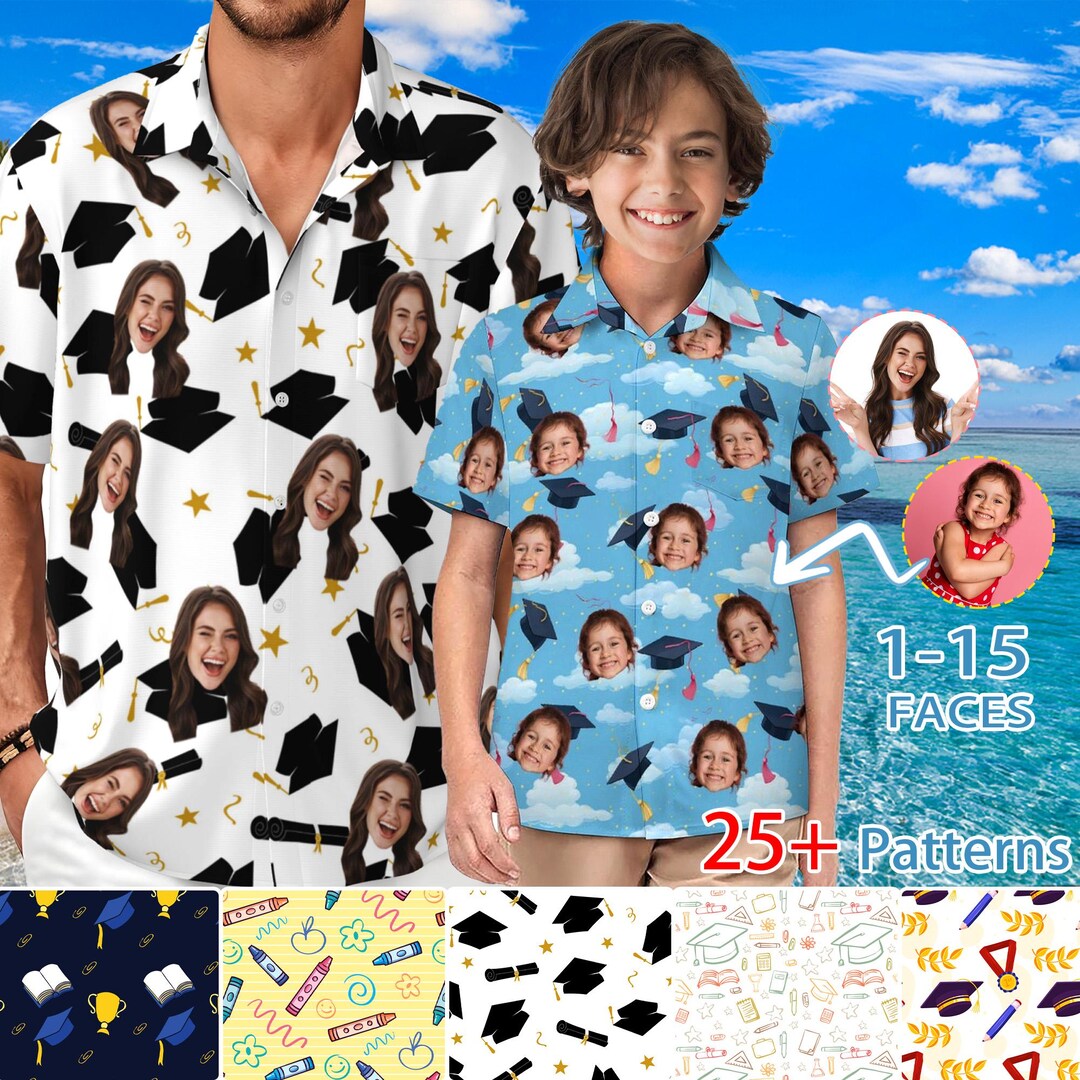 Custom Graduation Shirts,personalized Faces on Hawaii Shirts,custom ...