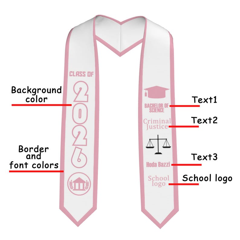 Custom Jurisprudence Graduation Stole,personalized Class of 2026 Grad ...