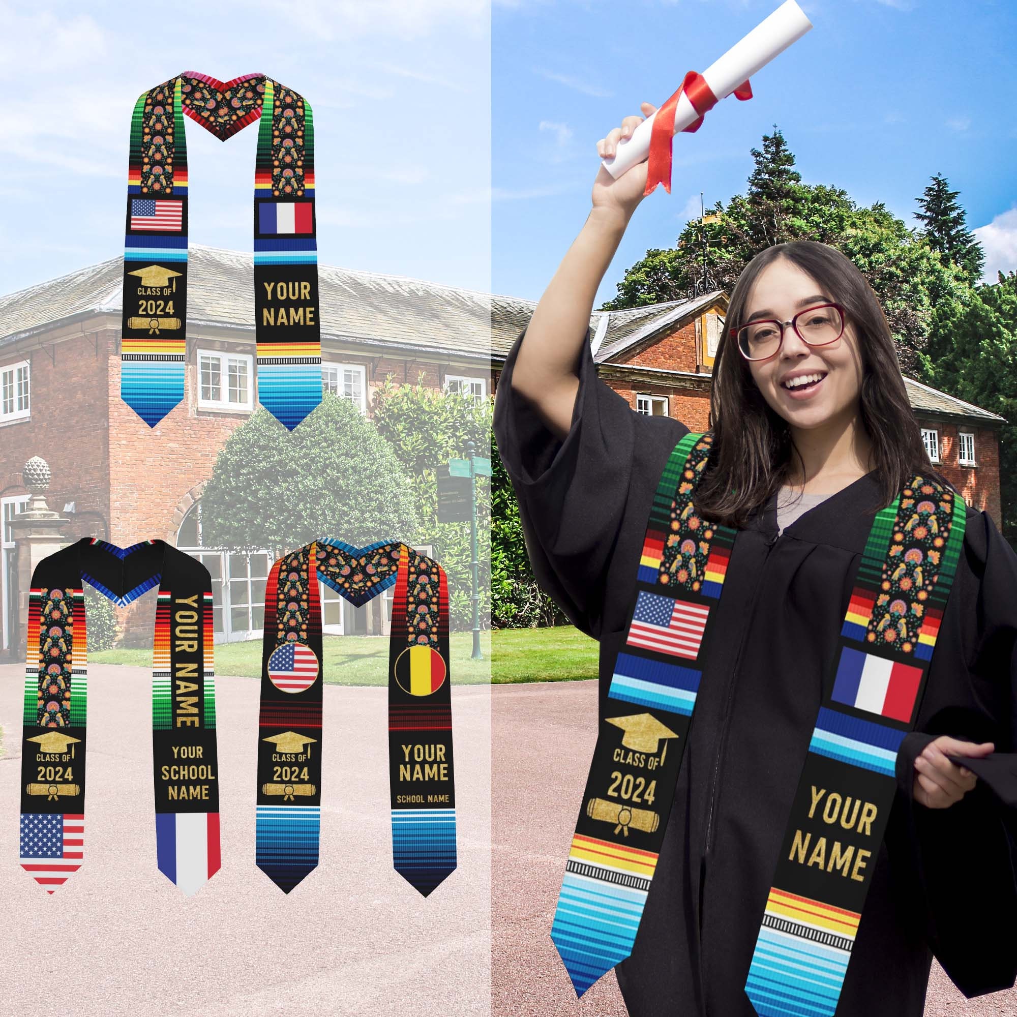 Custom Graduation Sash,mexican Graduation Sash,custom Graduation Stole ...