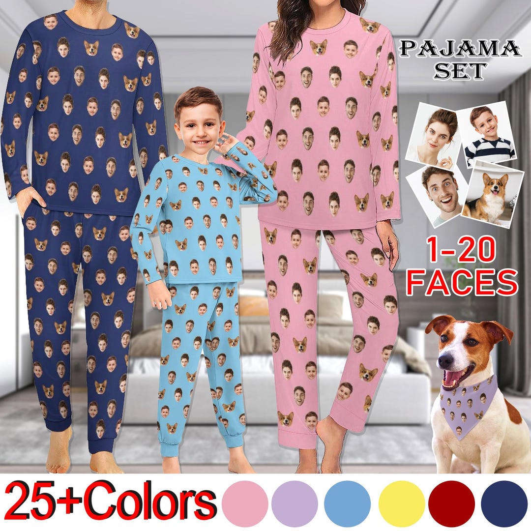 Custom Long Sleeve Pajama Set,personalized Pajama Set With Picture ...
