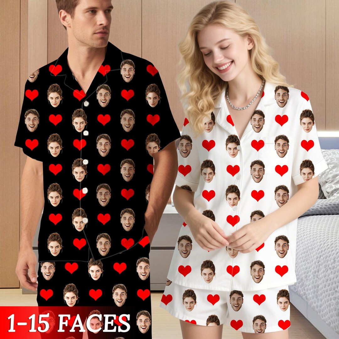 Custom Face Pajama Set: Personalized Photo Pjs, Bachelorette Party Gift ...