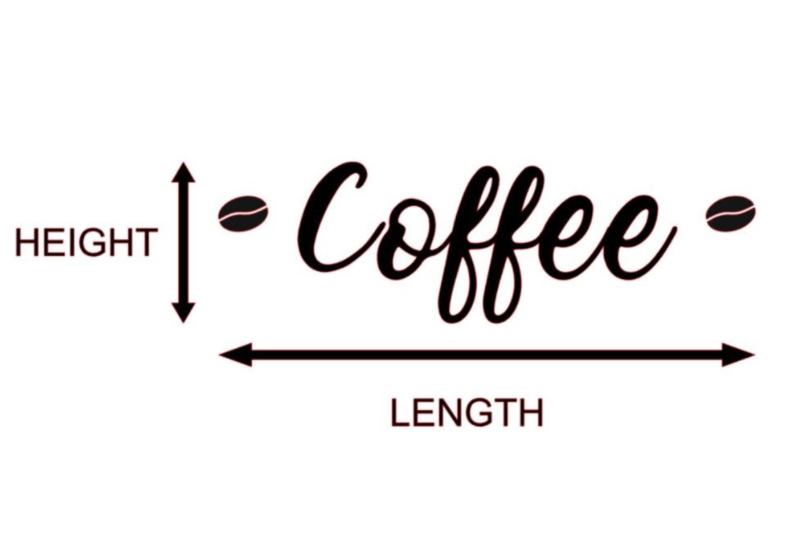 Coffee Vinyl Sticker PICK SIZE COLOR Lettering Decal Cafe Shop Door ...