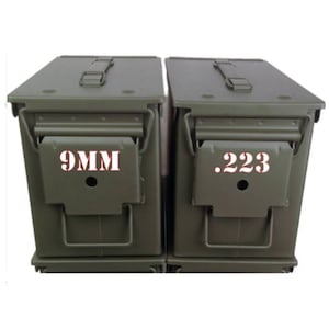 Ammo Can Labels PICK CALIBER COLOR Vinyl Decals Stickers Sign Bullet ...