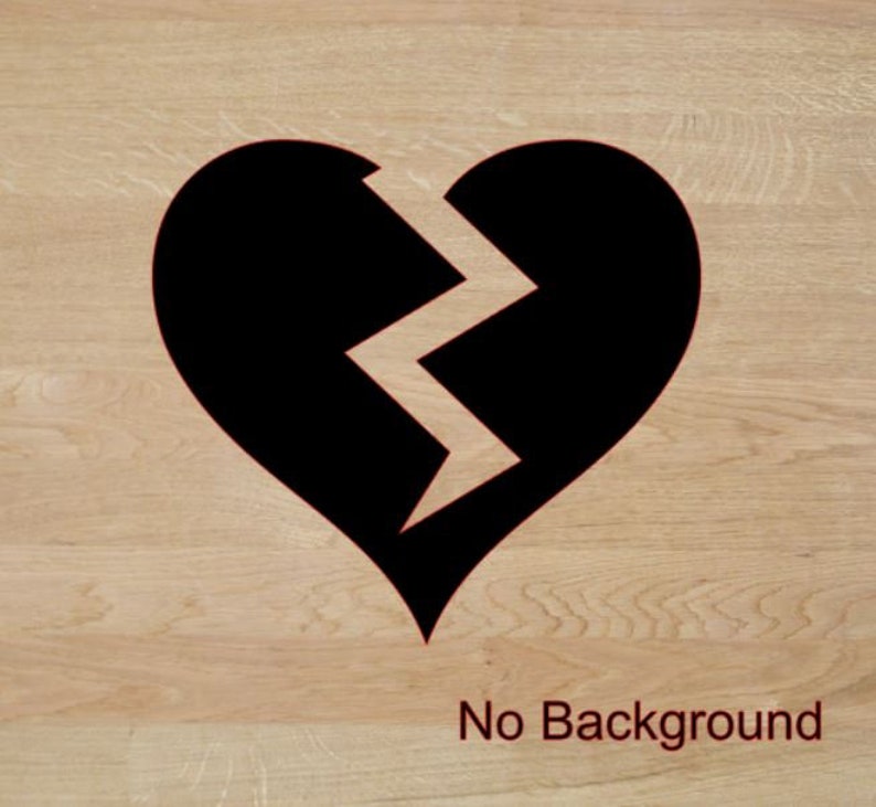 Broken Heart Decal PICK SIZE COLOR Vinyl Sticker Love Car Bumper Laptop ...
