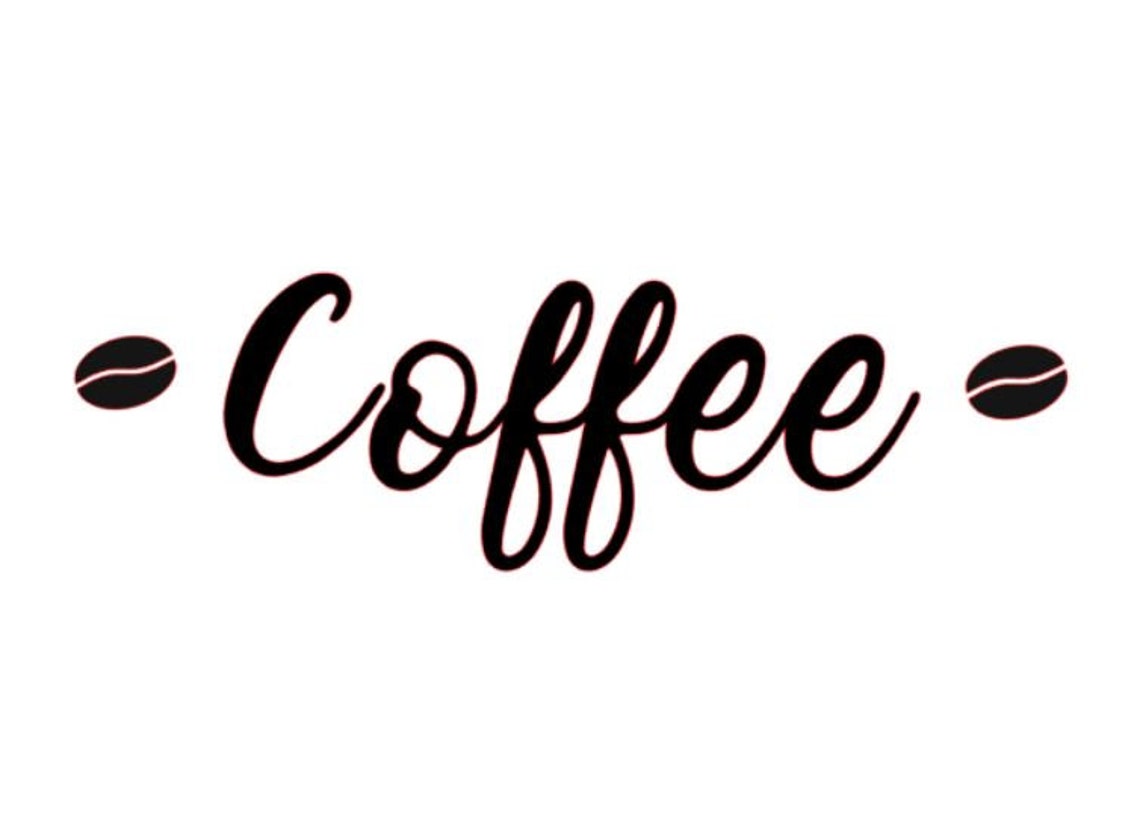 Coffee Vinyl Sticker PICK SIZE COLOR Lettering Decal Cafe Shop Door ...