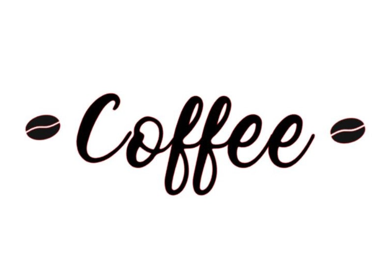 Coffee Vinyl Sticker PICK SIZE COLOR Lettering Decal Cafe Shop Door ...