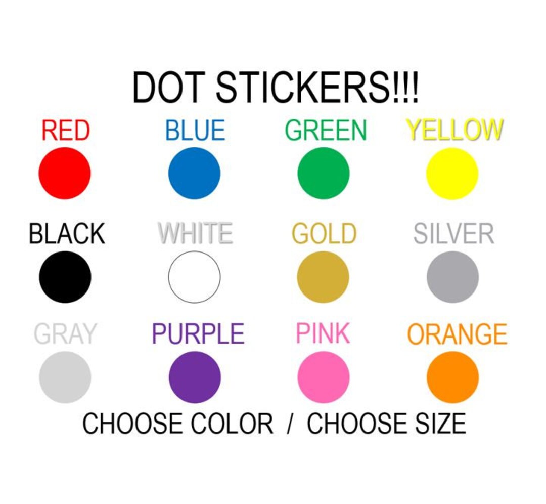 Dot Stickers PICK SIZE COLOR Vinyl Decal Calendar Journal Planner Wall ...
