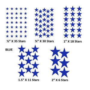 Star Sticker Sheet Vinyl Decal PICK SIZE COLOR Scrapbooking Crafts ...