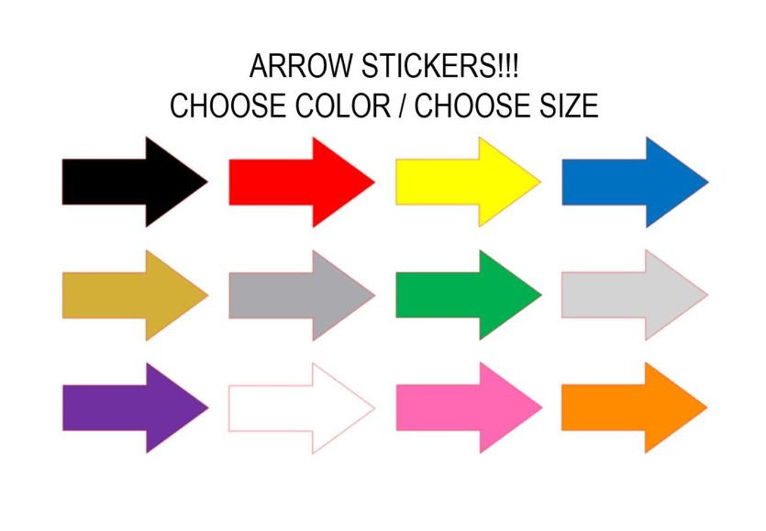 Arrow Stickers PICK SIZE COLOR Vinyl Decal Car Bumper School Store Shop ...