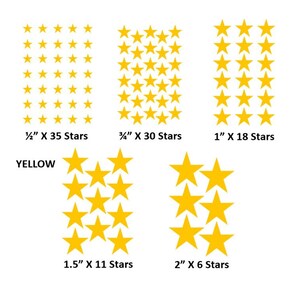 Star Sticker Sheet Vinyl Decal PICK SIZE COLOR Scrapbooking Crafts ...