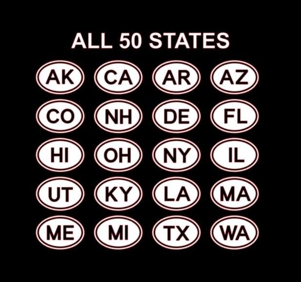State Oval Decal Choose Your State Vinyl Sticker Car Bumper Truck ...