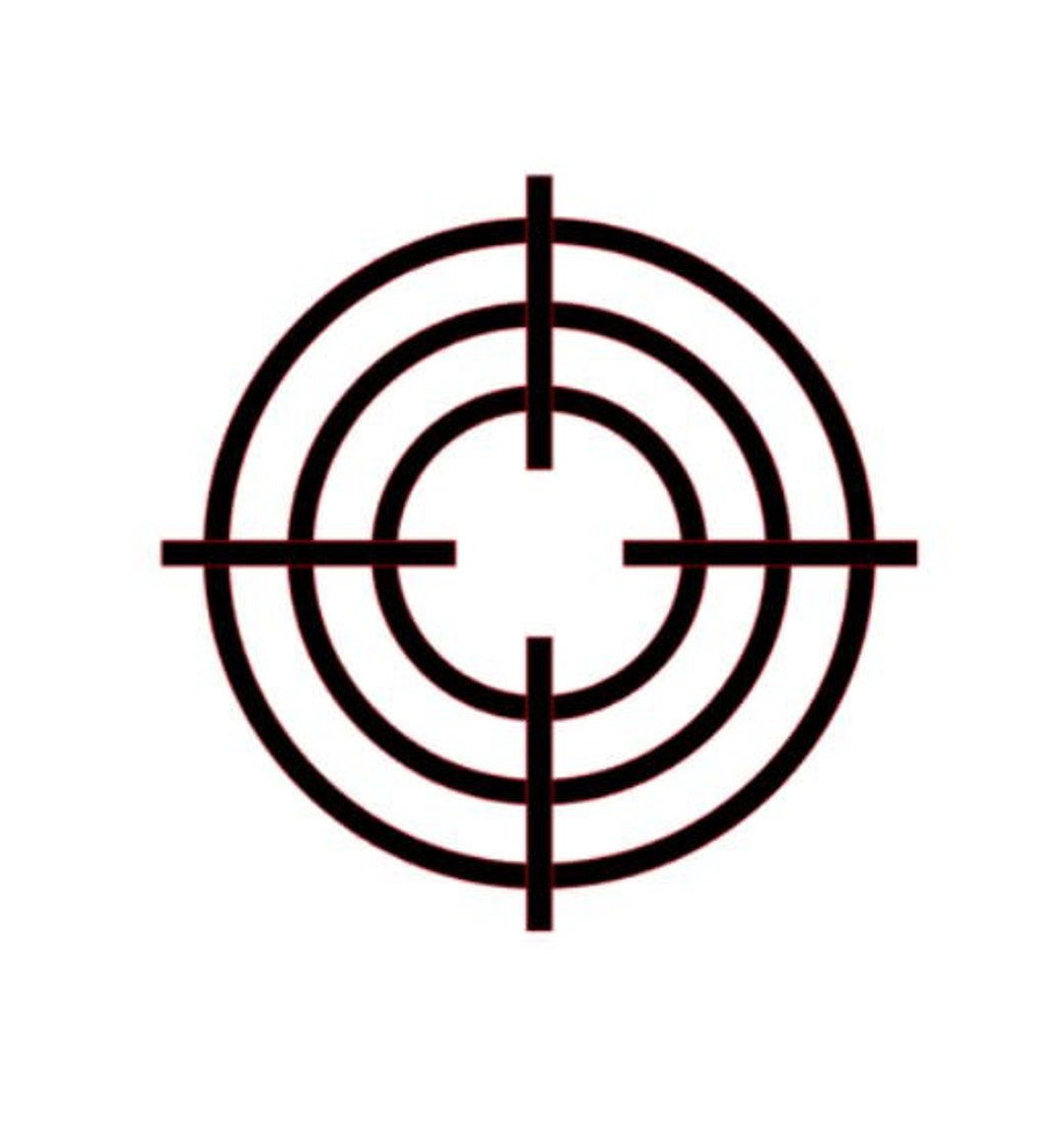 Bullseye Decal PICK SIZE COLOR Vinyl Sticker Target Crosshair Range ...
