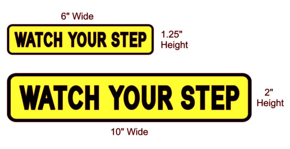 Watch Your Step Sign Sticker Vinyl Decal Caution Warning Danger Safety ...