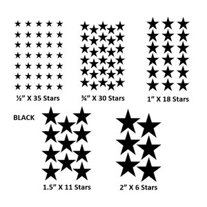 Star Sticker Sheet Vinyl Decal PICK SIZE COLOR Scrapbooking Crafts ...