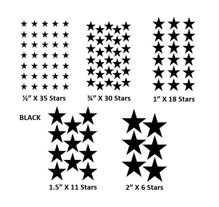 Star Sticker Sheet Vinyl Decal PICK SIZE COLOR Scrapbooking - Etsy
