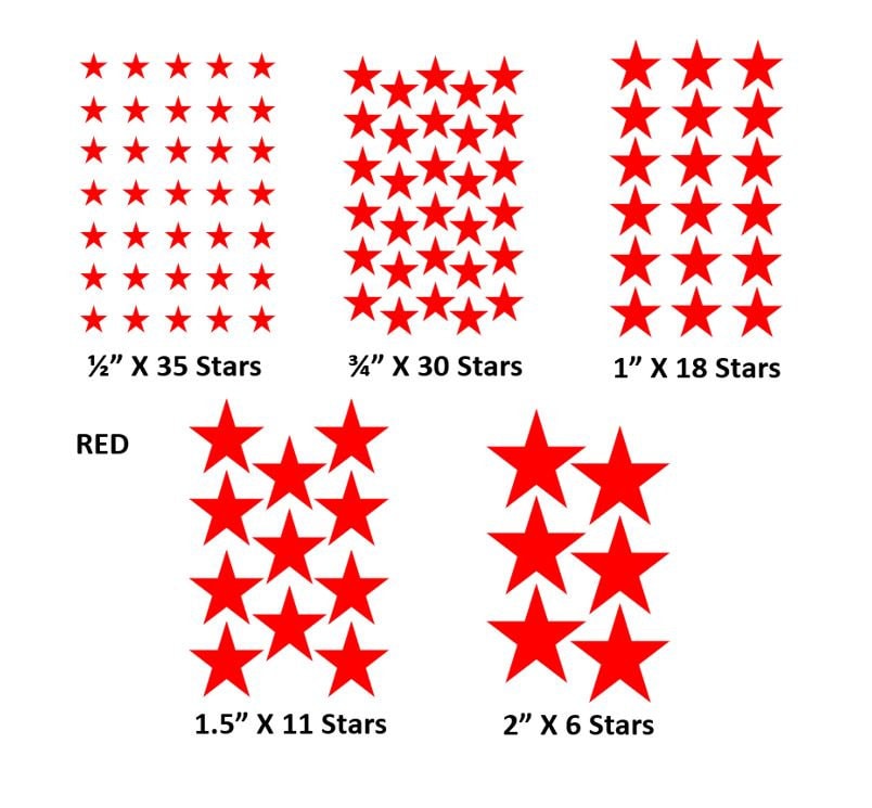 Star Sticker Sheet Vinyl Decal PICK SIZE COLOR Scrapbooking - Etsy