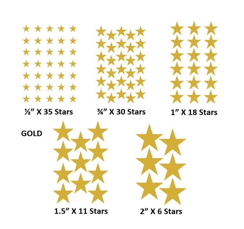 Star Sticker Sheet Vinyl Decal PICK SIZE COLOR Scrapbooking - Etsy