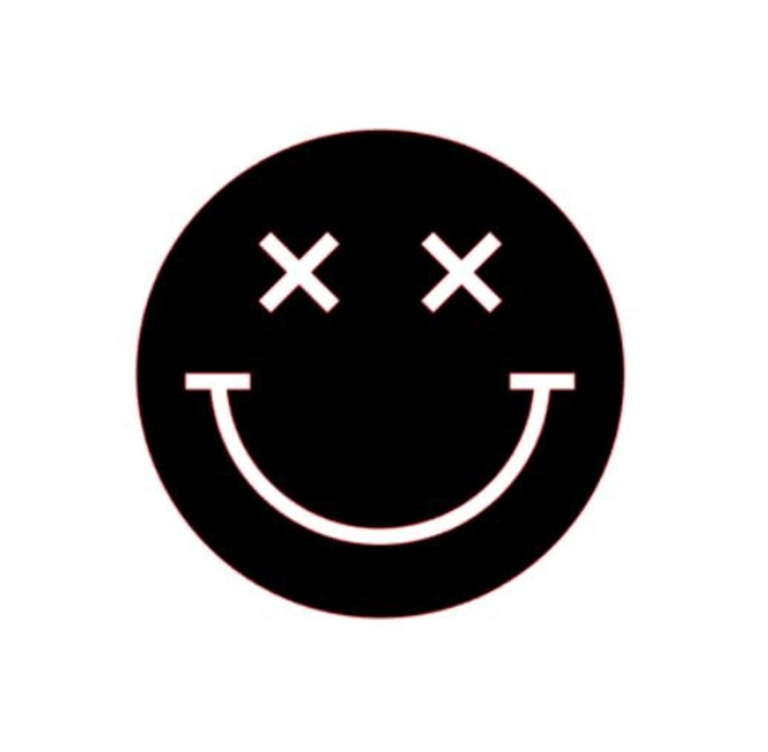 Smiley Face Sticker X Eyes PICK SIZE COLOR Vinyl Decal Car Bumper ...