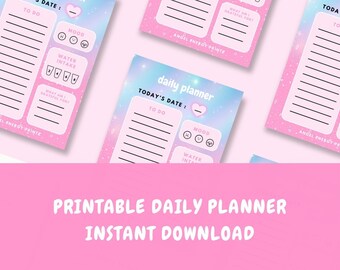 Cute Girly Pink Daily Planner To-do List Printout Instant Download ...