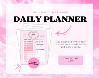 Cute Girly Pink Daily Planner To-do List Printout Instant Download ...