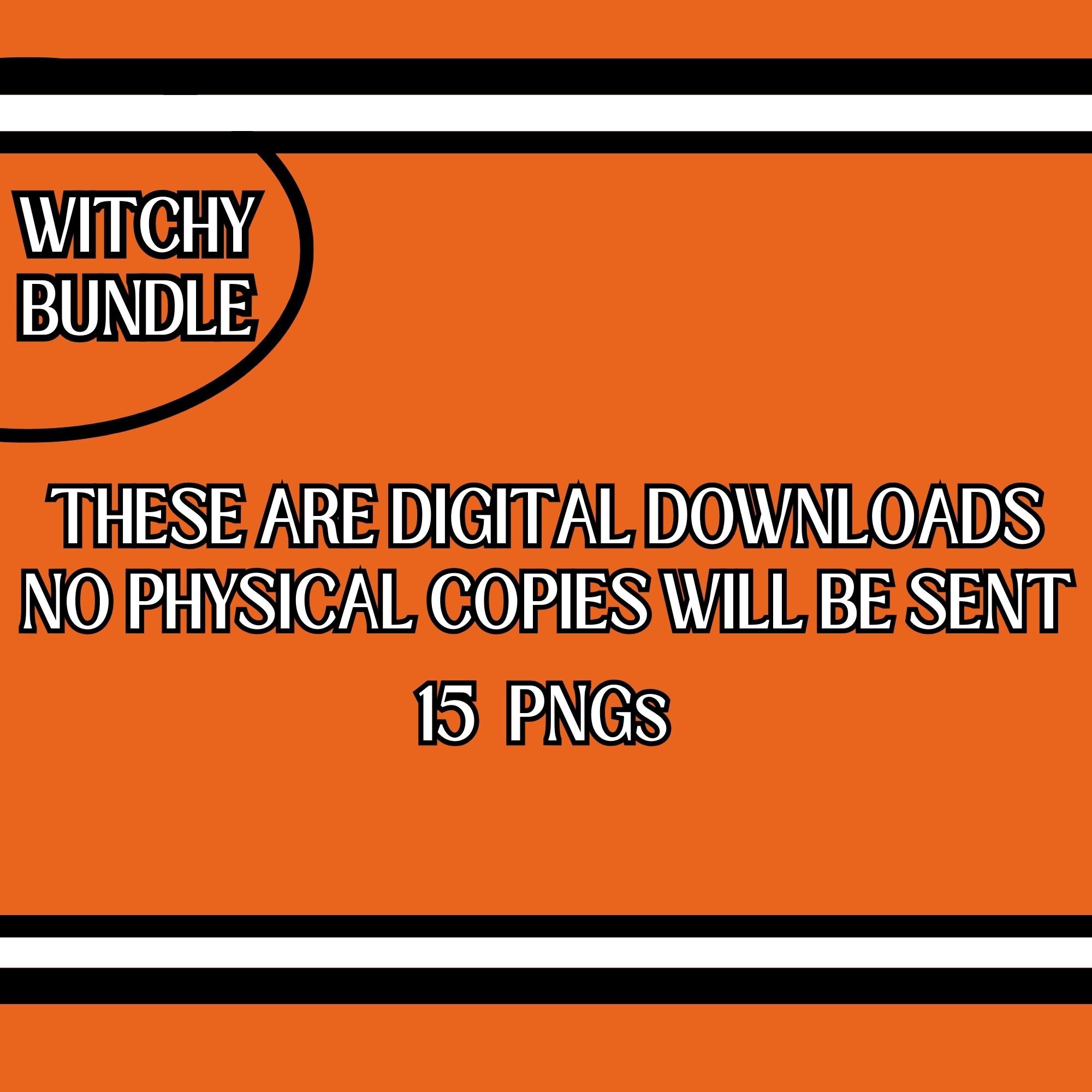 BLACK HALLOWEEN CLIPART Digital Spooky Clipart Witch - Etsy