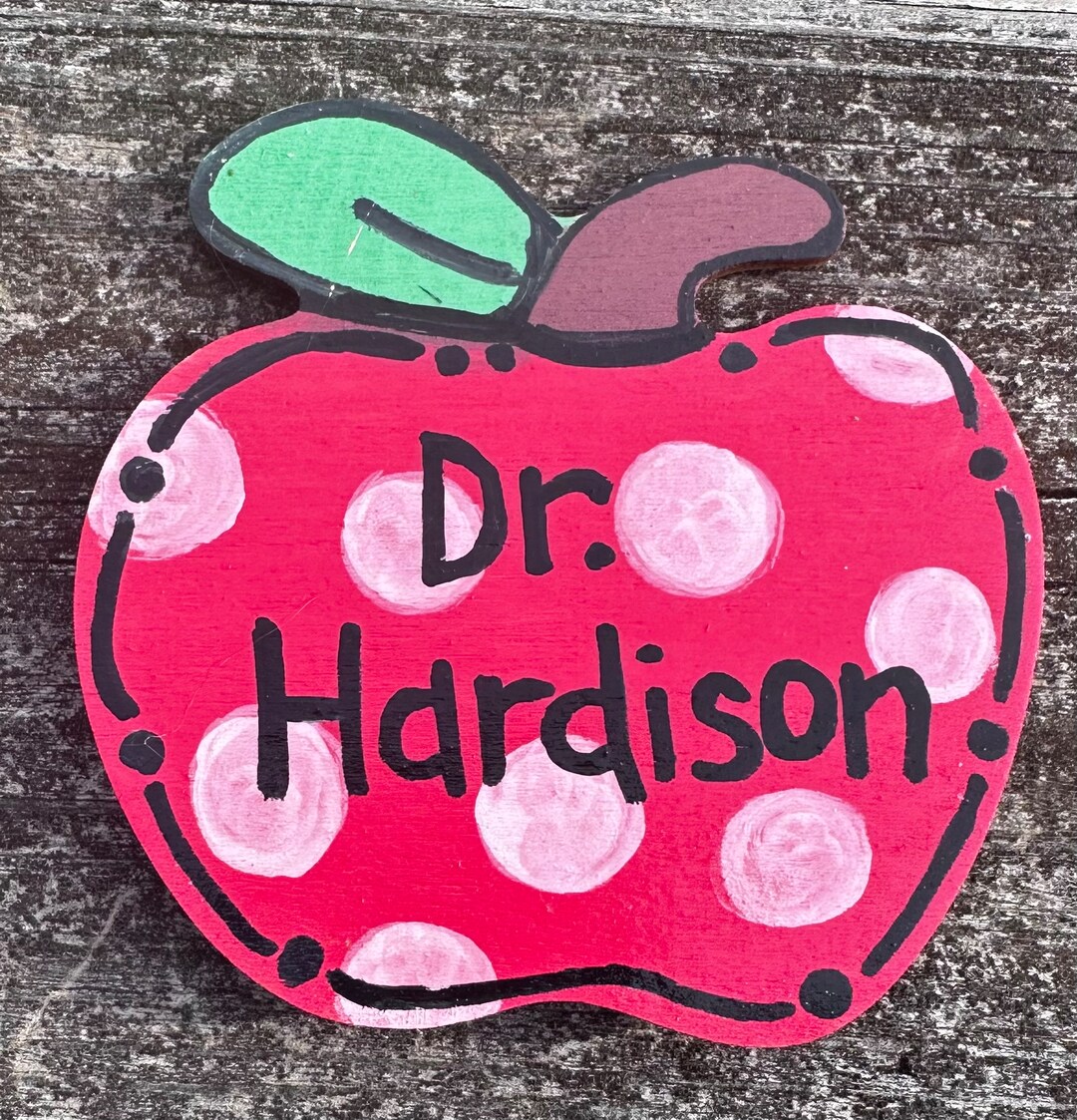 Teacher Apple Name Tag - Etsy