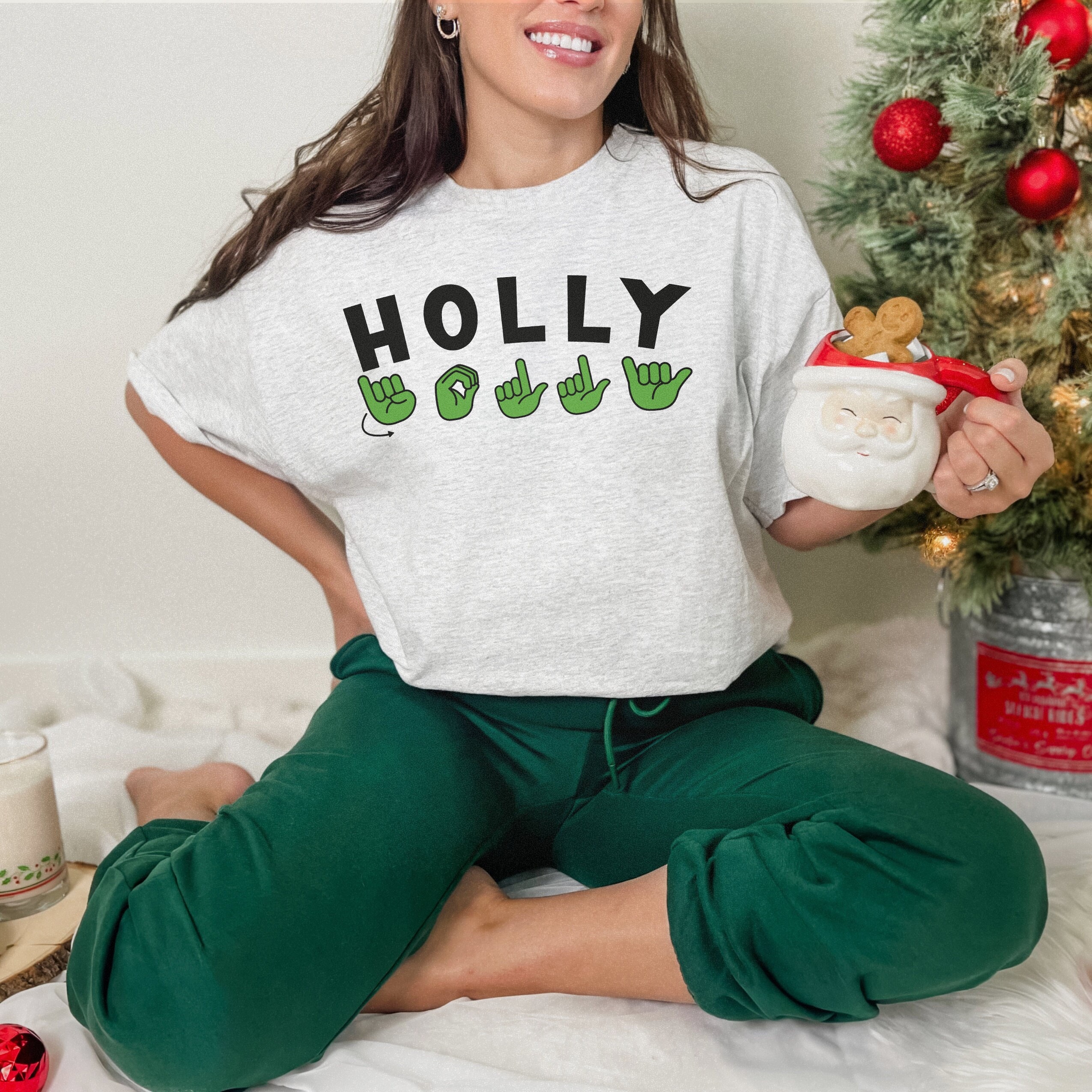 Holly Jolly SVG American Sign Language ASL PNG Cute Christmas Vibes - Etsy
