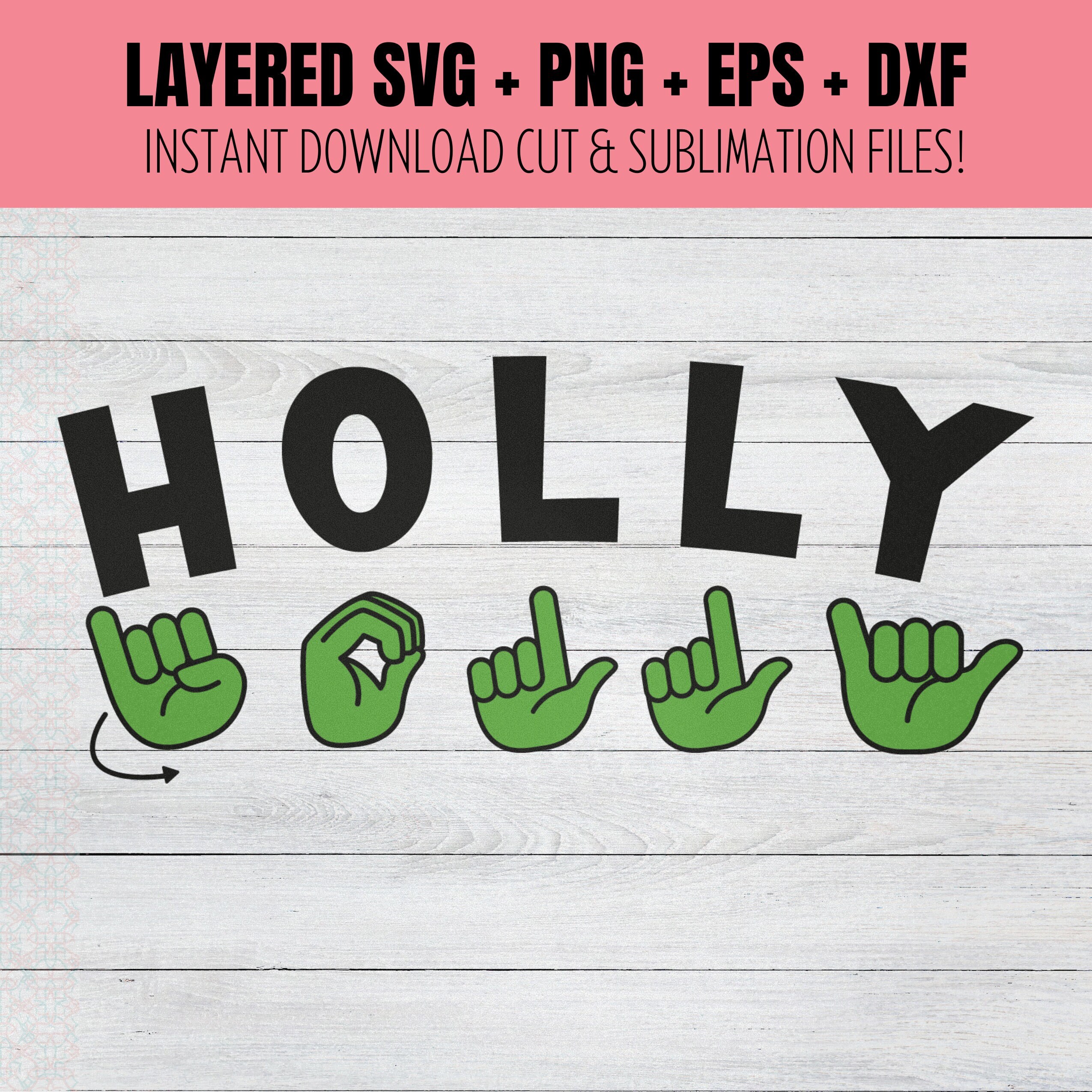 Holly Jolly SVG American Sign Language ASL PNG Cute Christmas Vibes - Etsy