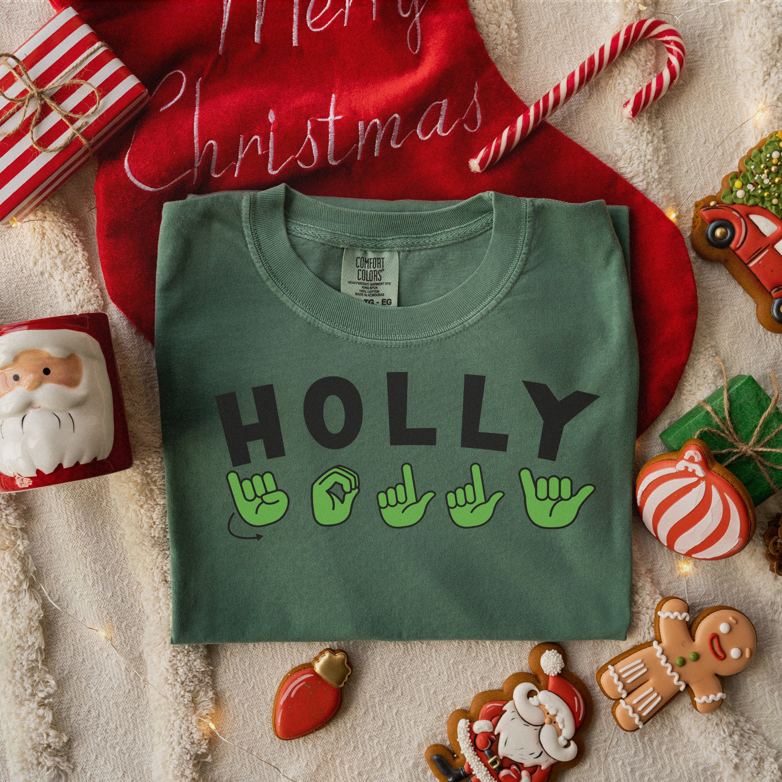 Holly Jolly SVG American Sign Language ASL PNG Cute Christmas Vibes - Etsy