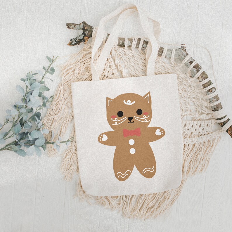 Cat Themed Christmas Gingerbread Man SVG Christmas Cat PNG Gingerbread ...