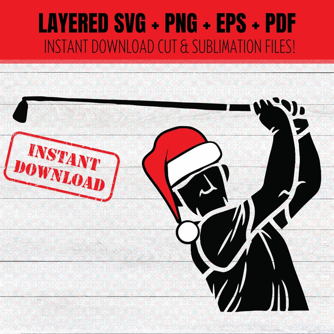 Santa Golf SVG, PNG, EPS Files for Cutting or Sublimation Unique ...