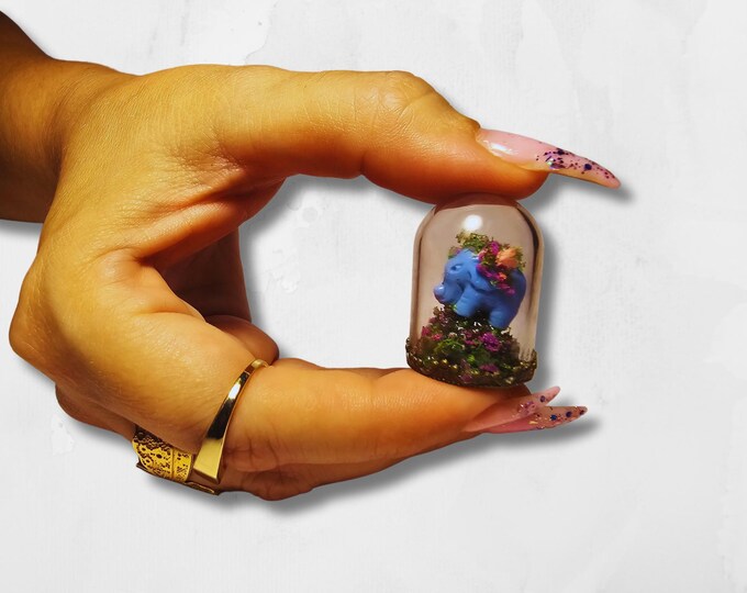 Miniature Diorama, Trinket Jar, Miniature Dome, Miniature Elephant Dome ...