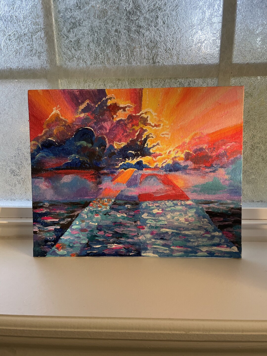 Acrylic Ocean Sunset - Etsy