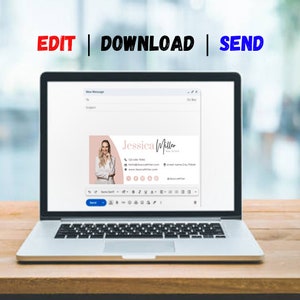 Email Signature Template With Logo & Photo! Editable Canva Signature ...