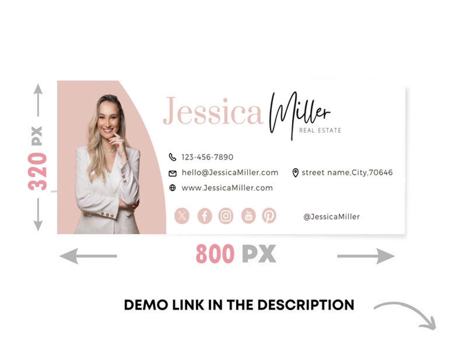 Email Signature Template With Logo & Photo! Editable Canva Signature ...