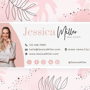 Email Signature Template With Logo & Photo! Editable Canva Signature ...