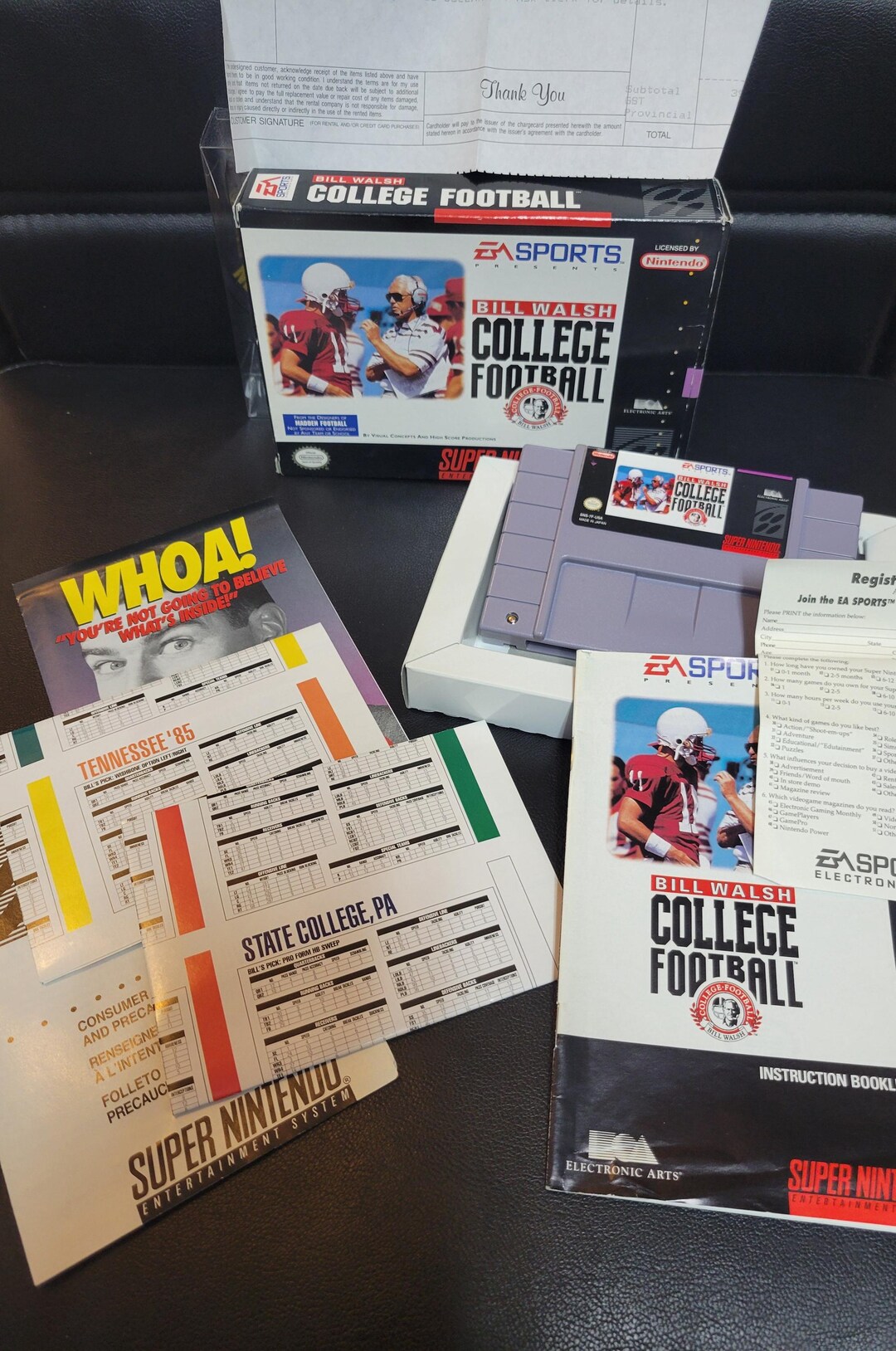 Bill Walsh: College Football + Original Receipt! (SNES) - Super ...