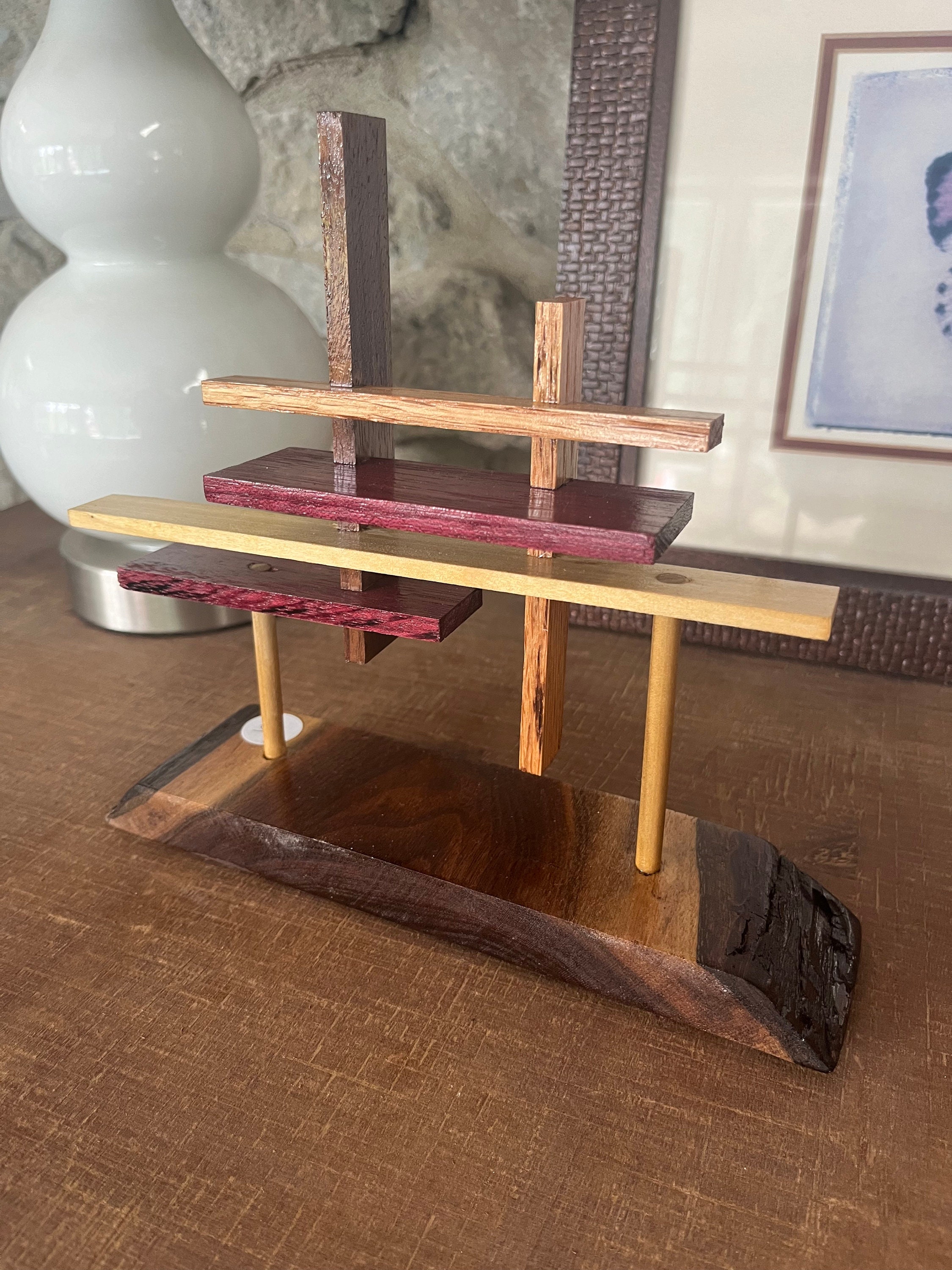 Desktop Wooden Art Sculpture - 7 1/2" Tall - Etsy